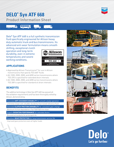 Delo Syn ATF 668 | Chevron Lubricants (Canada)