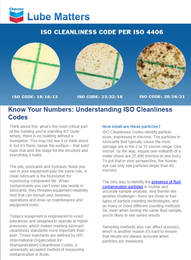 Oil cleanliness: It’s more than filtering to a micron level | Chevron ...